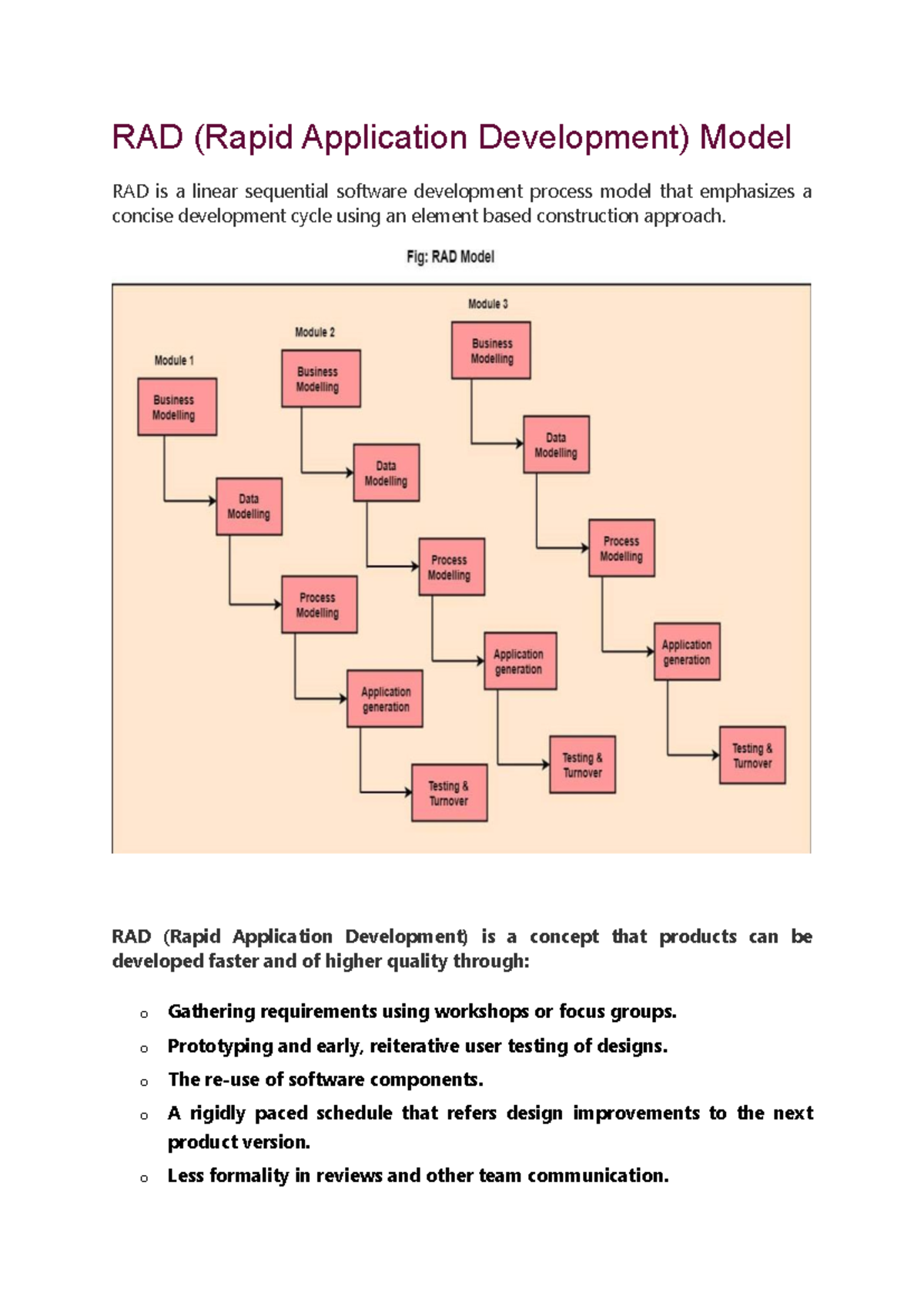Assignment 1 of software Engineering - RAD (Rapid Application ...