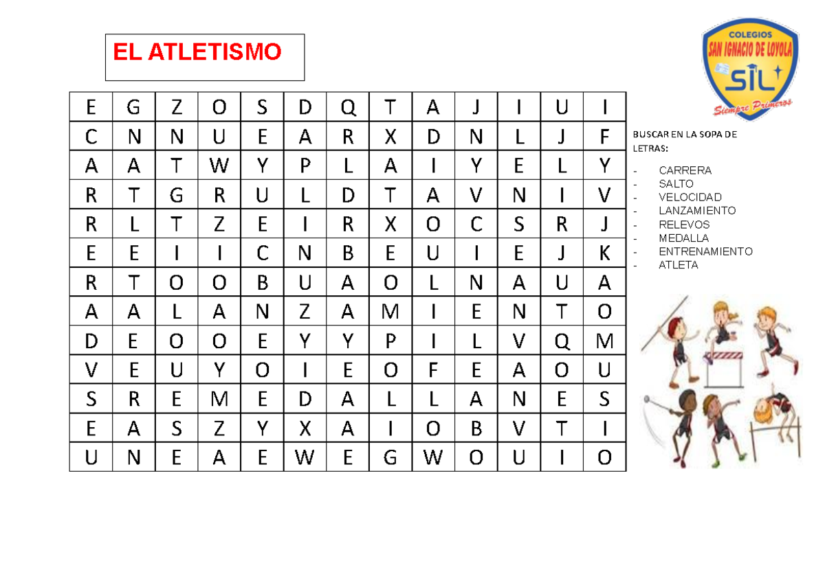 SOPA DE LETRAS DE ATLETISMO - Términos y Palabras Clave - Studocu