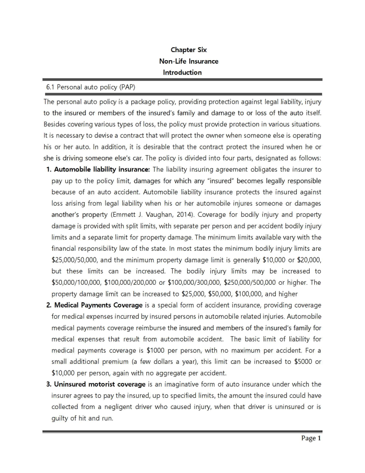 CH-6-2025: Overview of Insurance Policies and Coverage Types - Studocu