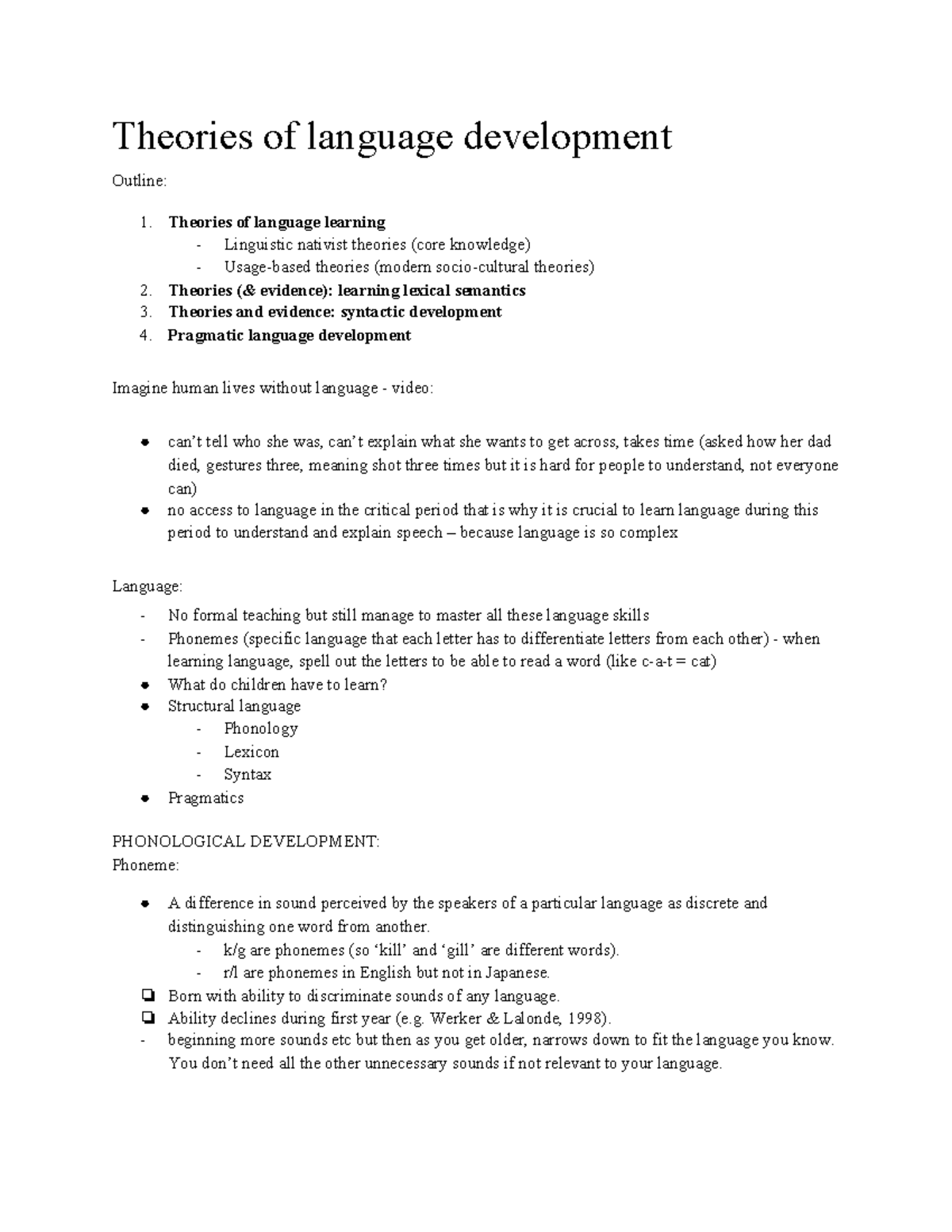 Language Development Theories: An Exploration of Learning Mechanisms ...