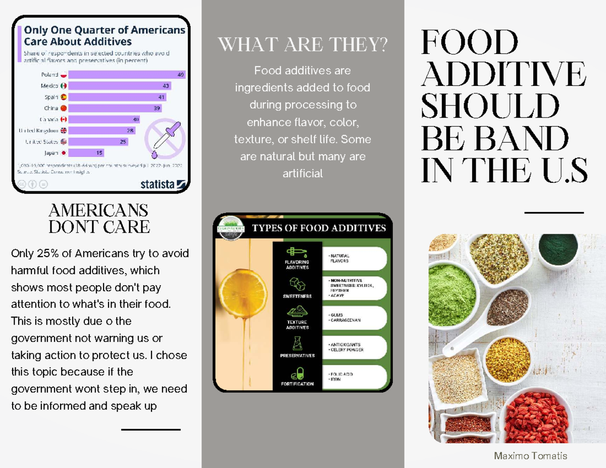 Food Additives: Understanding Their Impact on Health and Safety - Studocu