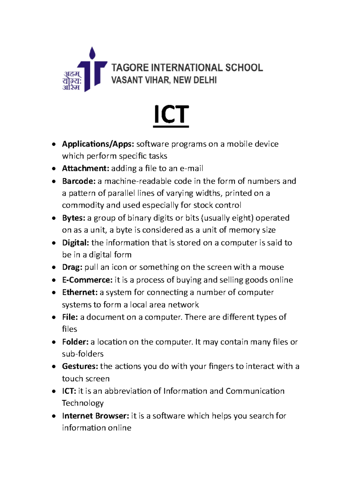 ICT Software Programs on Mobile Devices: Key Functions and Terms - Studocu