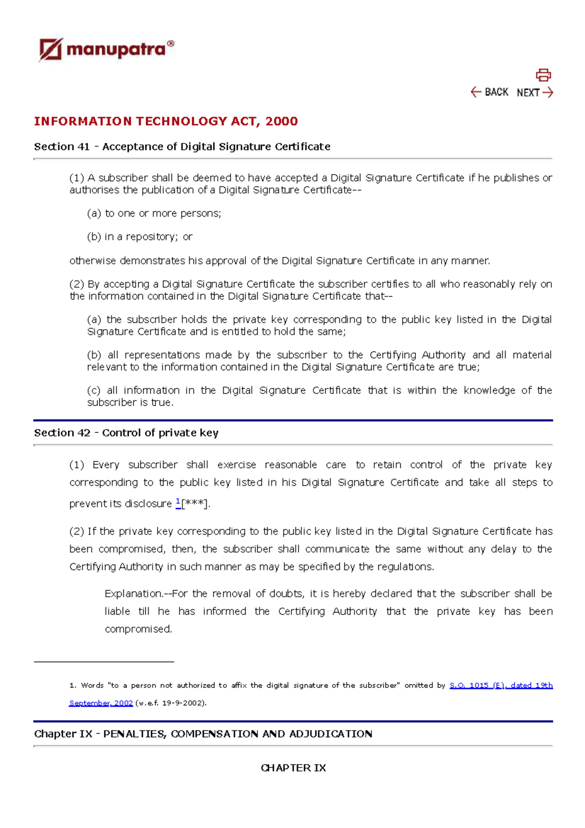 Information Technology Act, 2000: Key Sections and Penalties - Studocu