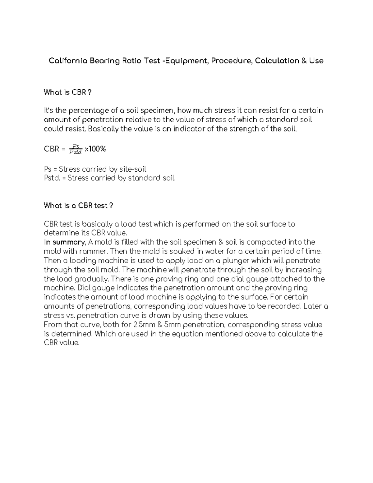 California Bearing Ratio Test: Equipment, Procedure & Calculations ...