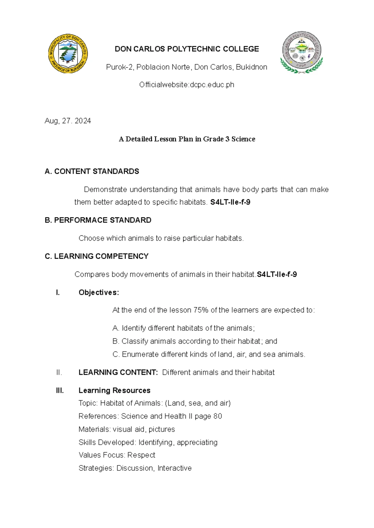 lesson plan in mathematics 7. use of appropriate graphs to represent ...