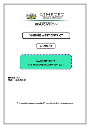 Grade 12 final mapwork task 2023 - SEKHUKHUNE SOUTH DISTRICT MAPWORK ...