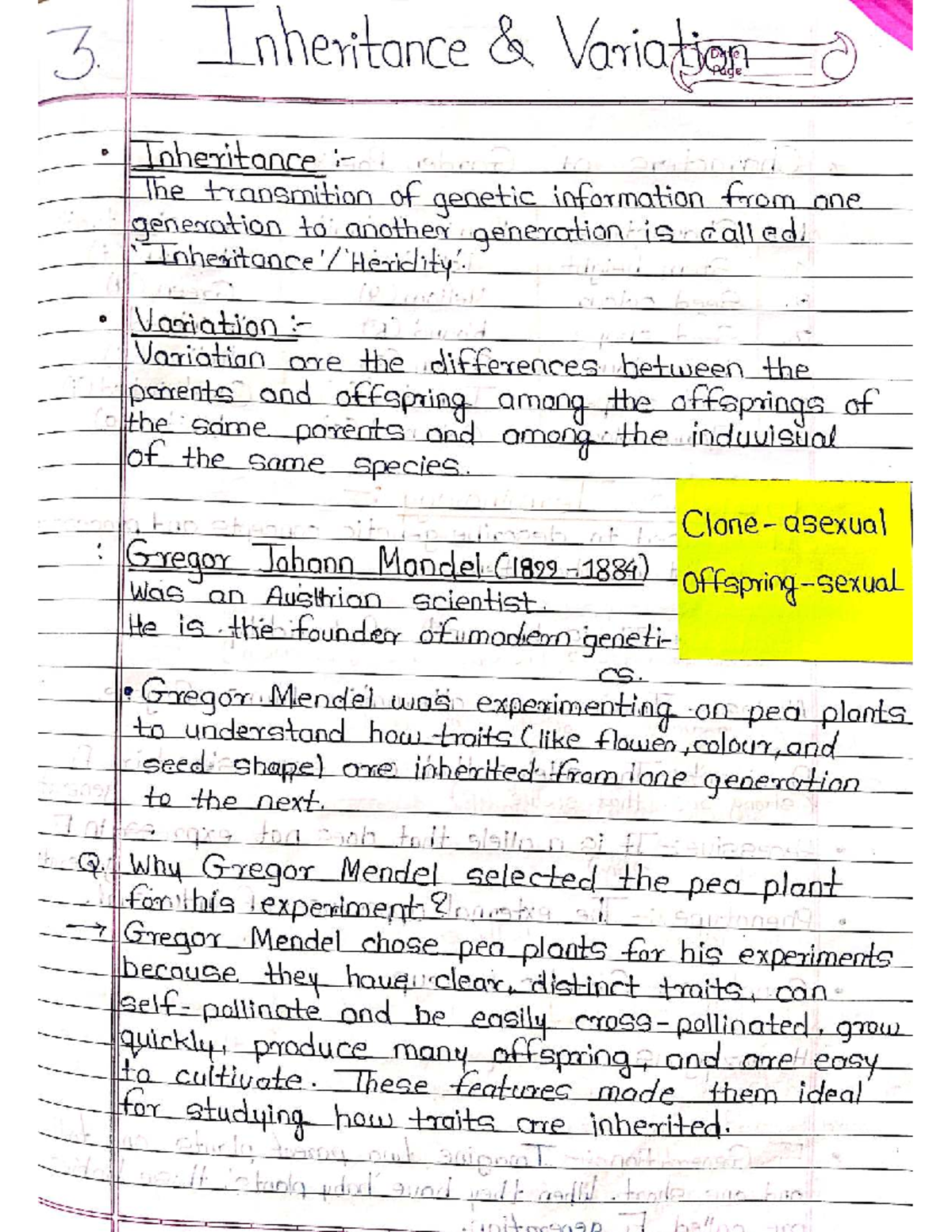 Biology 3: Inheritance and Variation Notes - Studocu