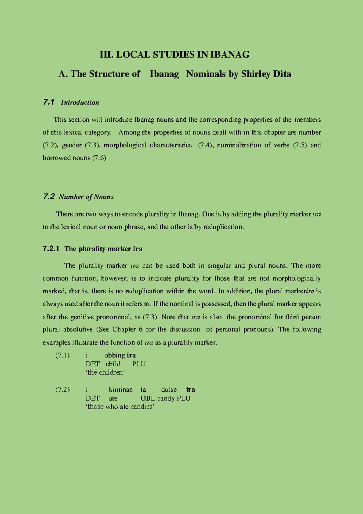 Chapter III: Ibanag Nominals and Local Studies (Ibanag 101) - Studocu