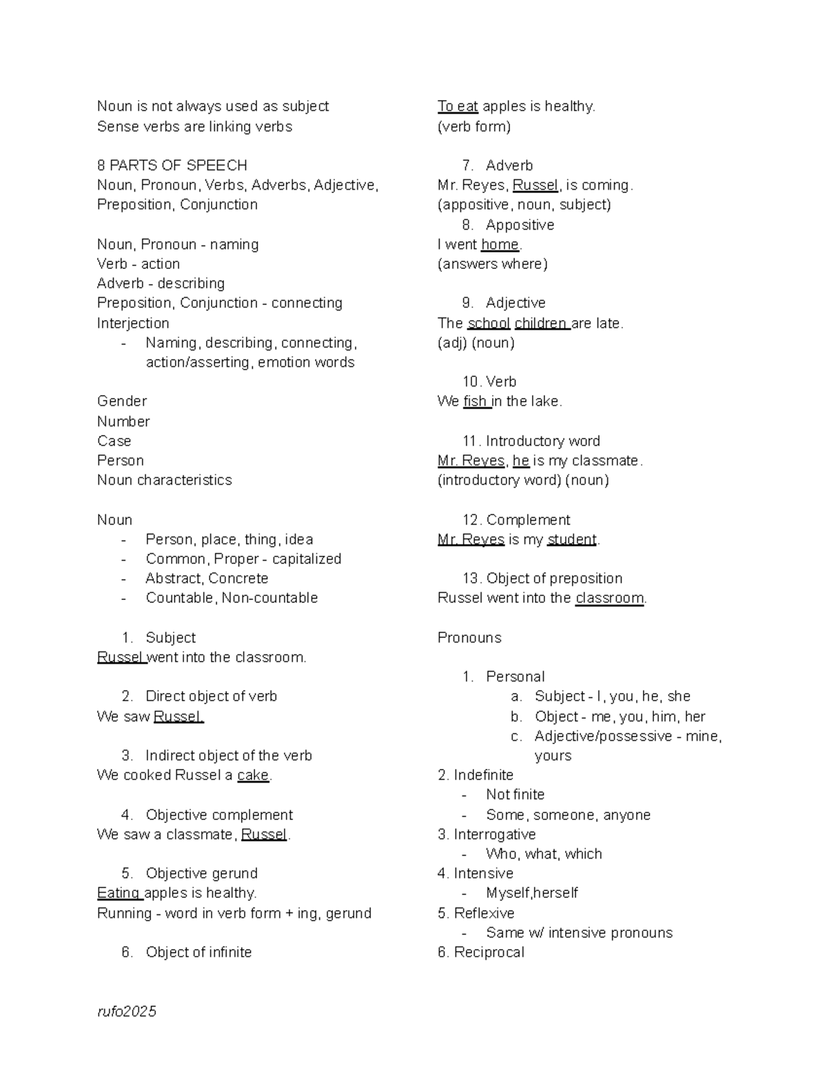 ENG111 Prelims: Understanding Nouns, Verbs, and Sentence Structure ...
