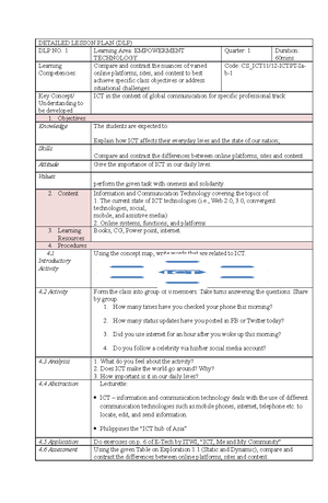 LAN Cabling Lesson PLAN (Autosaved) - Teacher Applicant: Jonalyn Delara ...