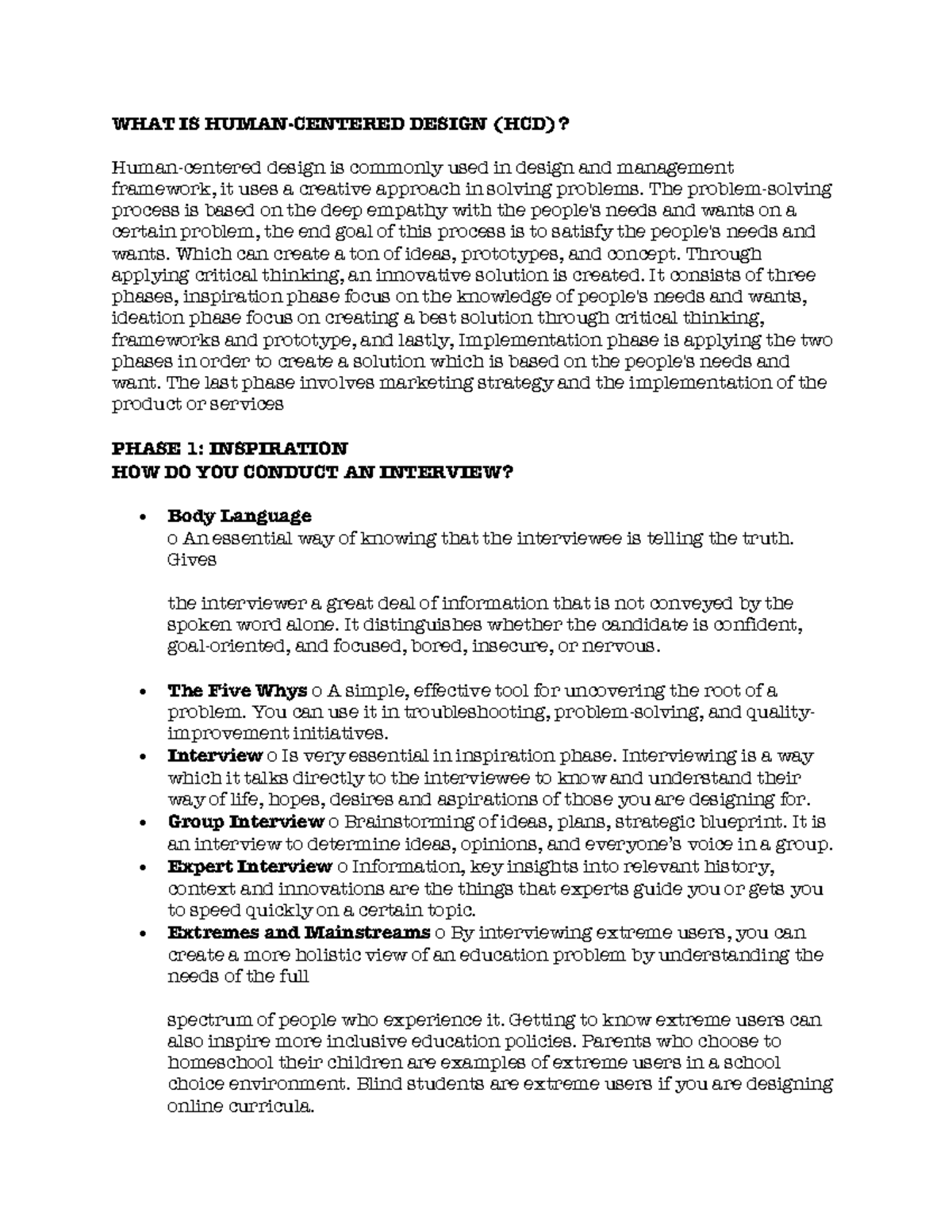 Human-Centered Design (HCD): A Guide to Problem-Solving Methods - Studocu