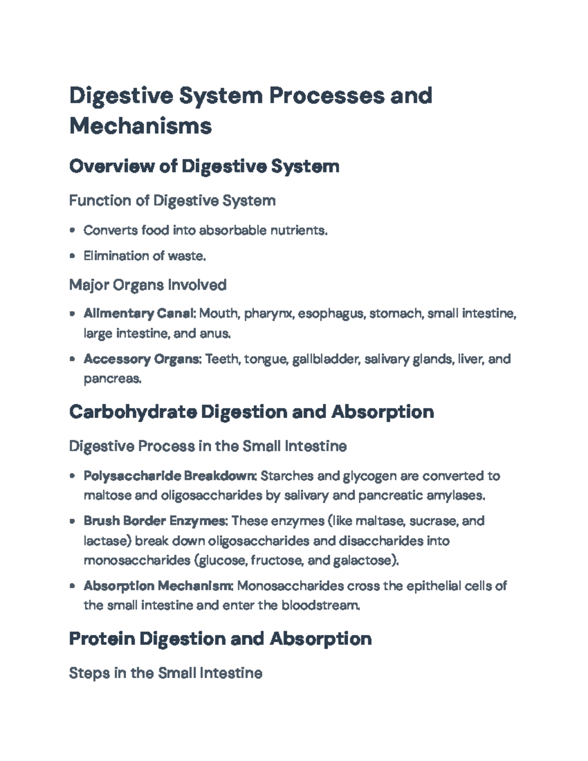 Digestive System Processes and Mechanisms: A Comprehensive Overview ...