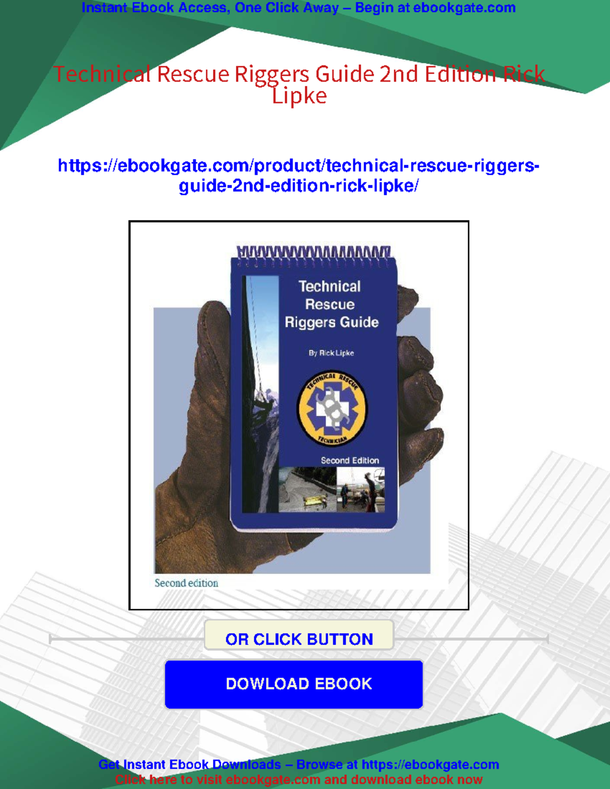 Technical Rescue Riggers Guide 2nd Ed. by Rick Lipke - Quick Download ...