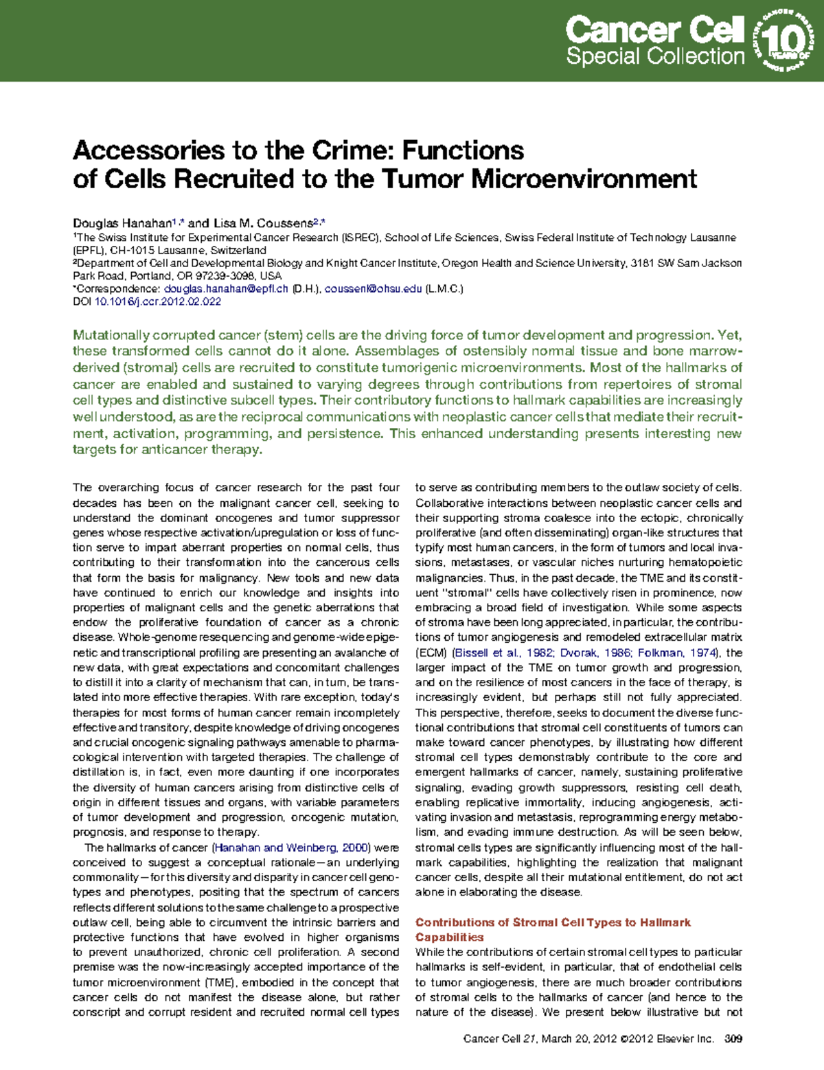 Functions of Cells in Tumor Microenvironment: Insights and Implications ...