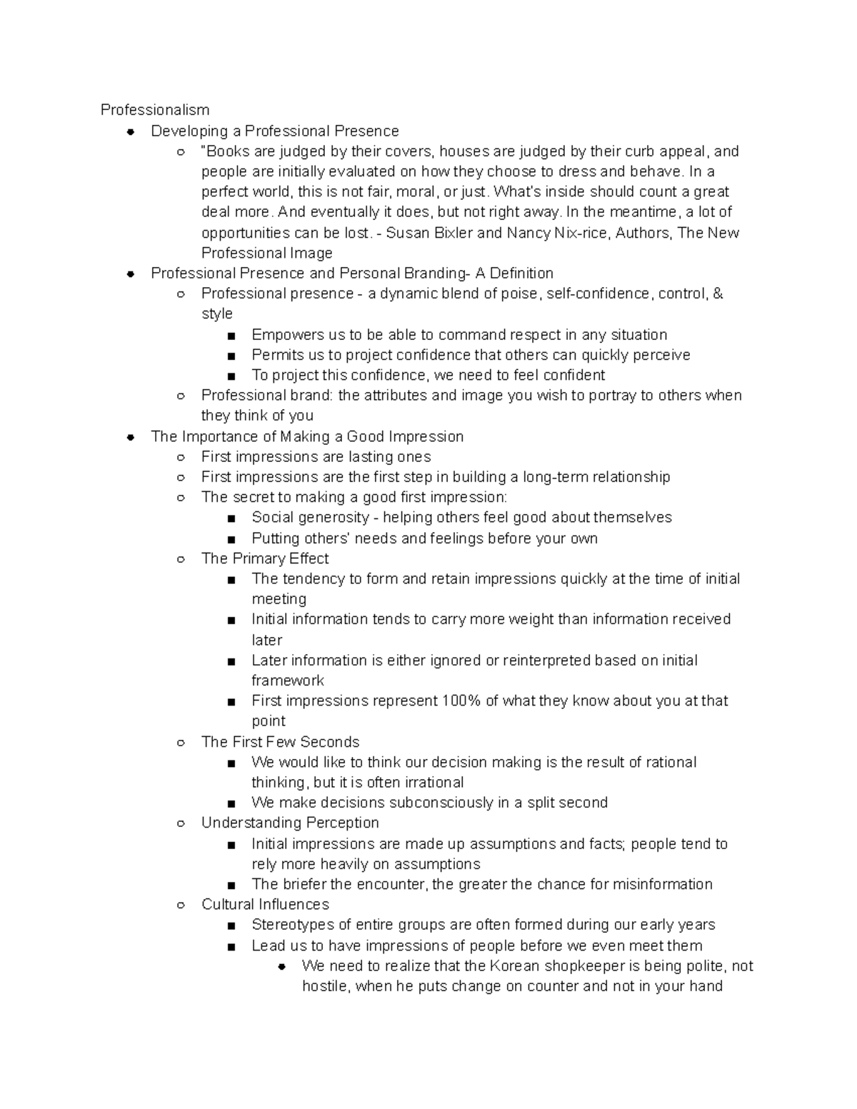 Week 3- Instruction Notes - Professionalism Developing a Professional ...