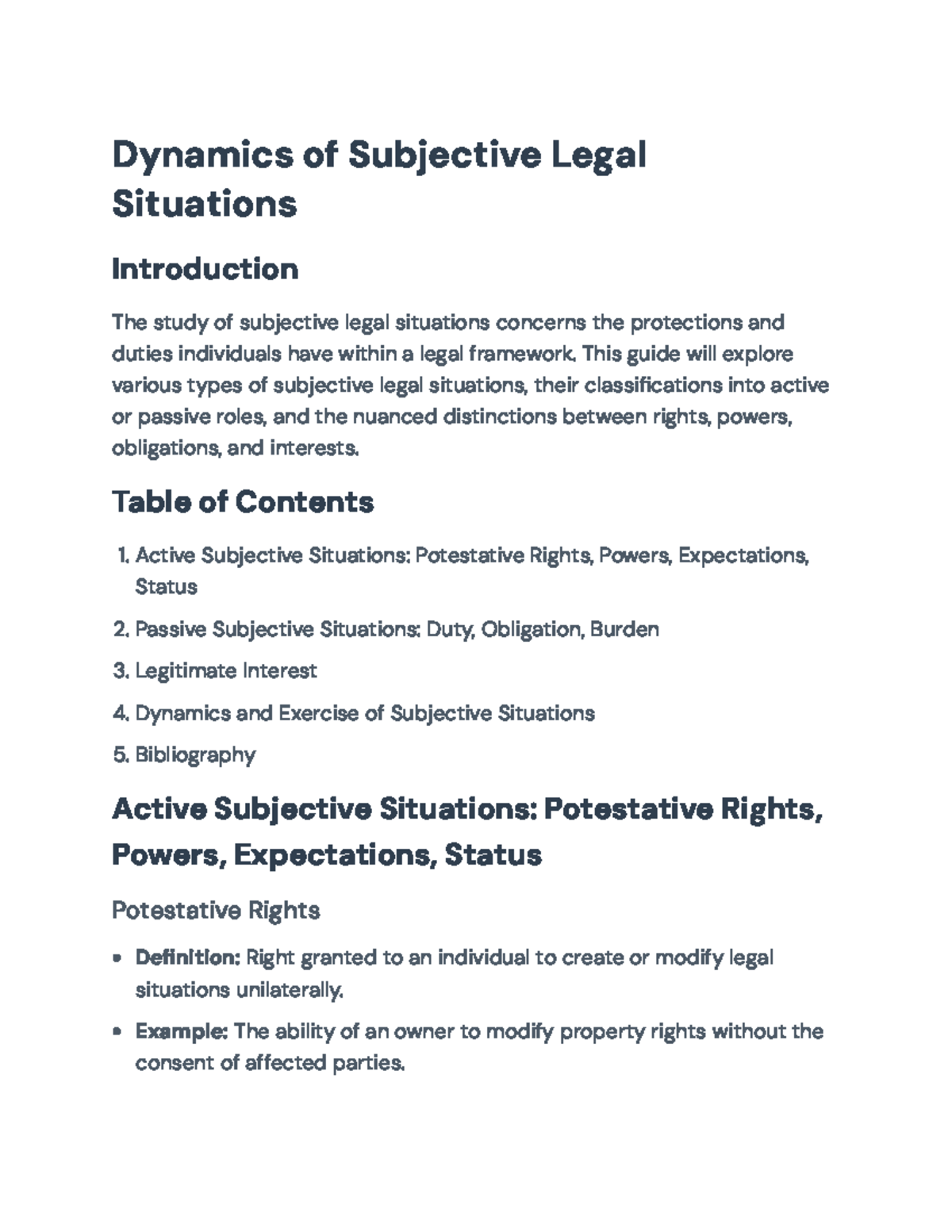 Dynamics of Subjective Legal Situations: Rights, Duties, and Interests ...