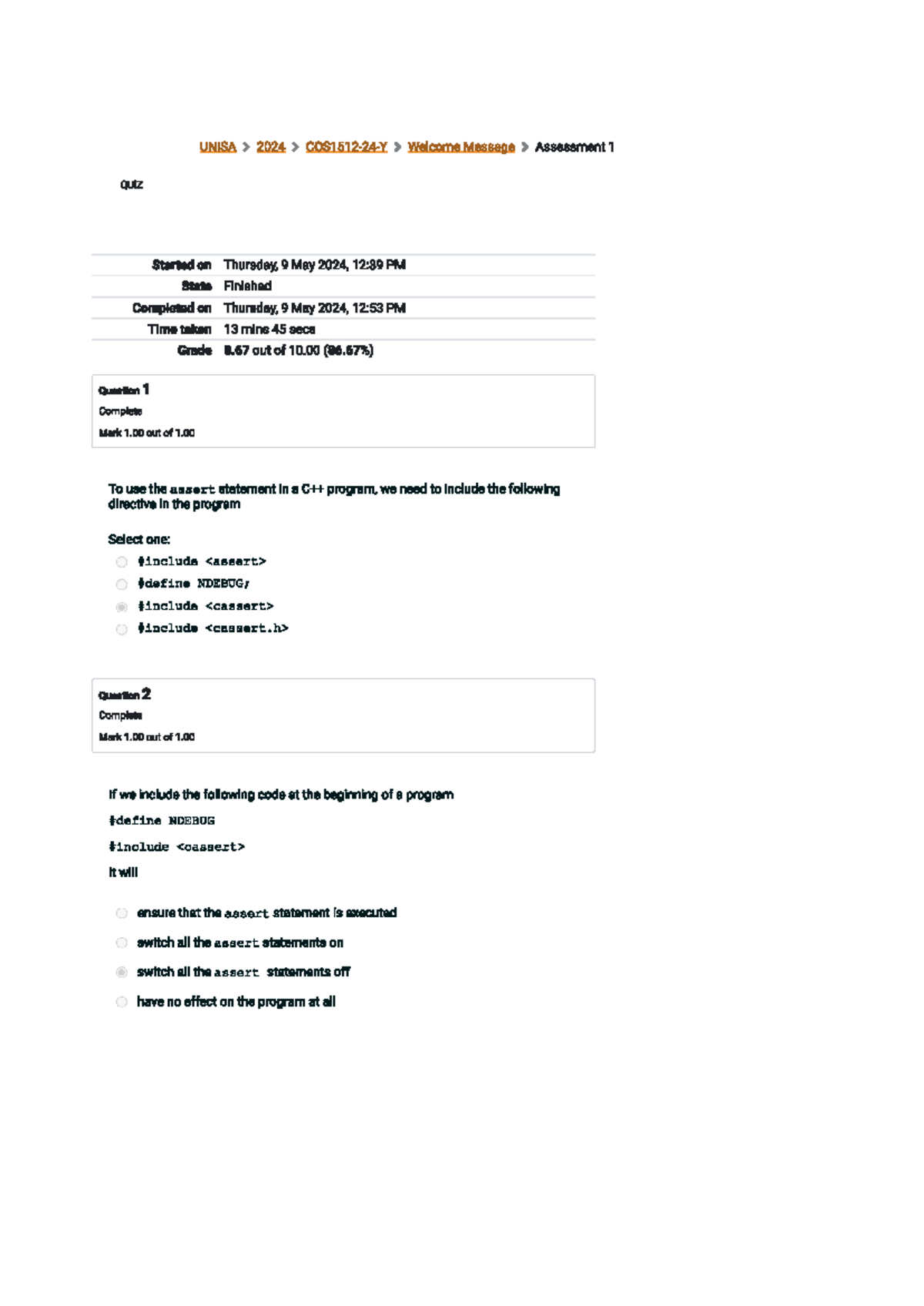 Calculus A Assignment 1 - Summary and Quiz Details for 2024 - Studocu