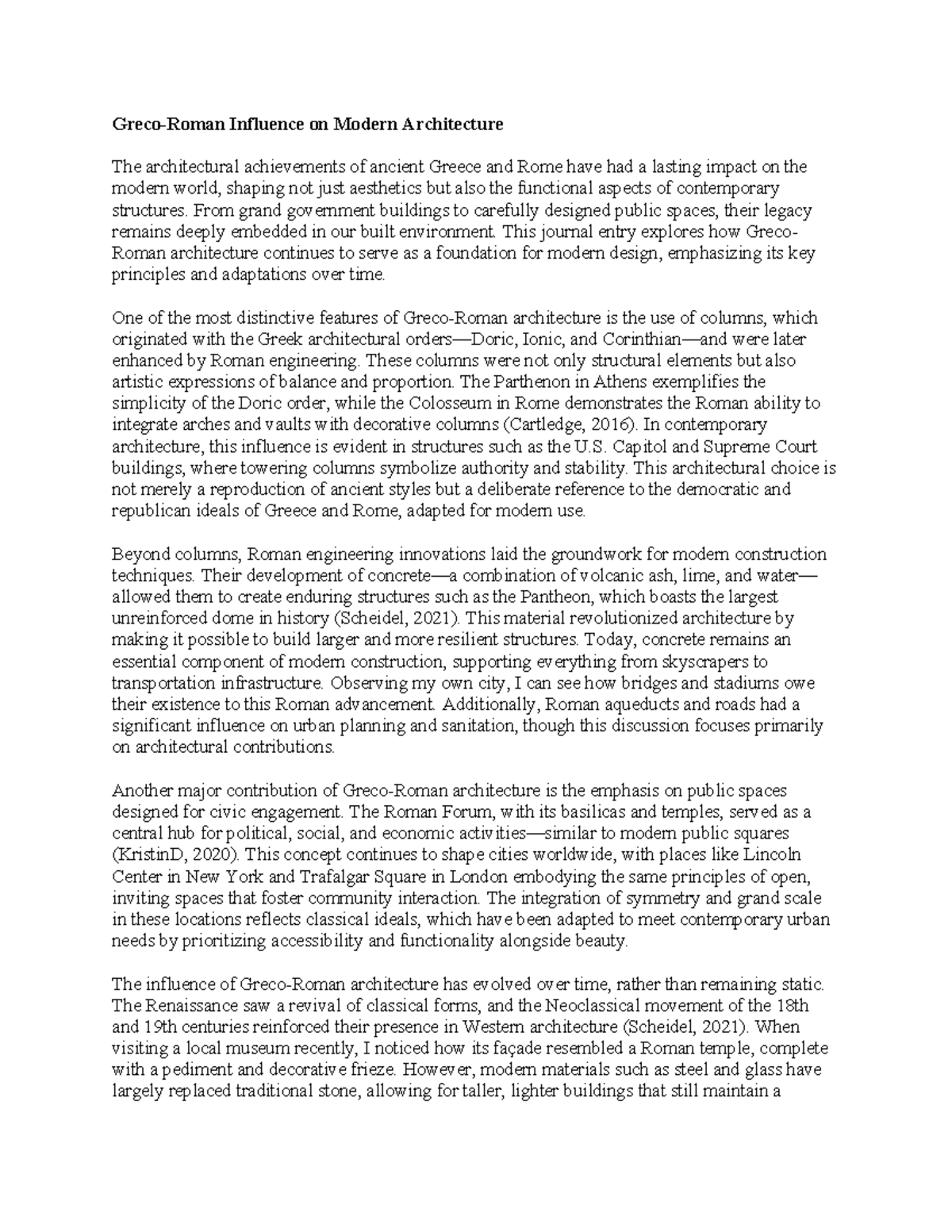 Learning Journal Unit 8 - Greco-Roman Influence on Modern Architecture ...