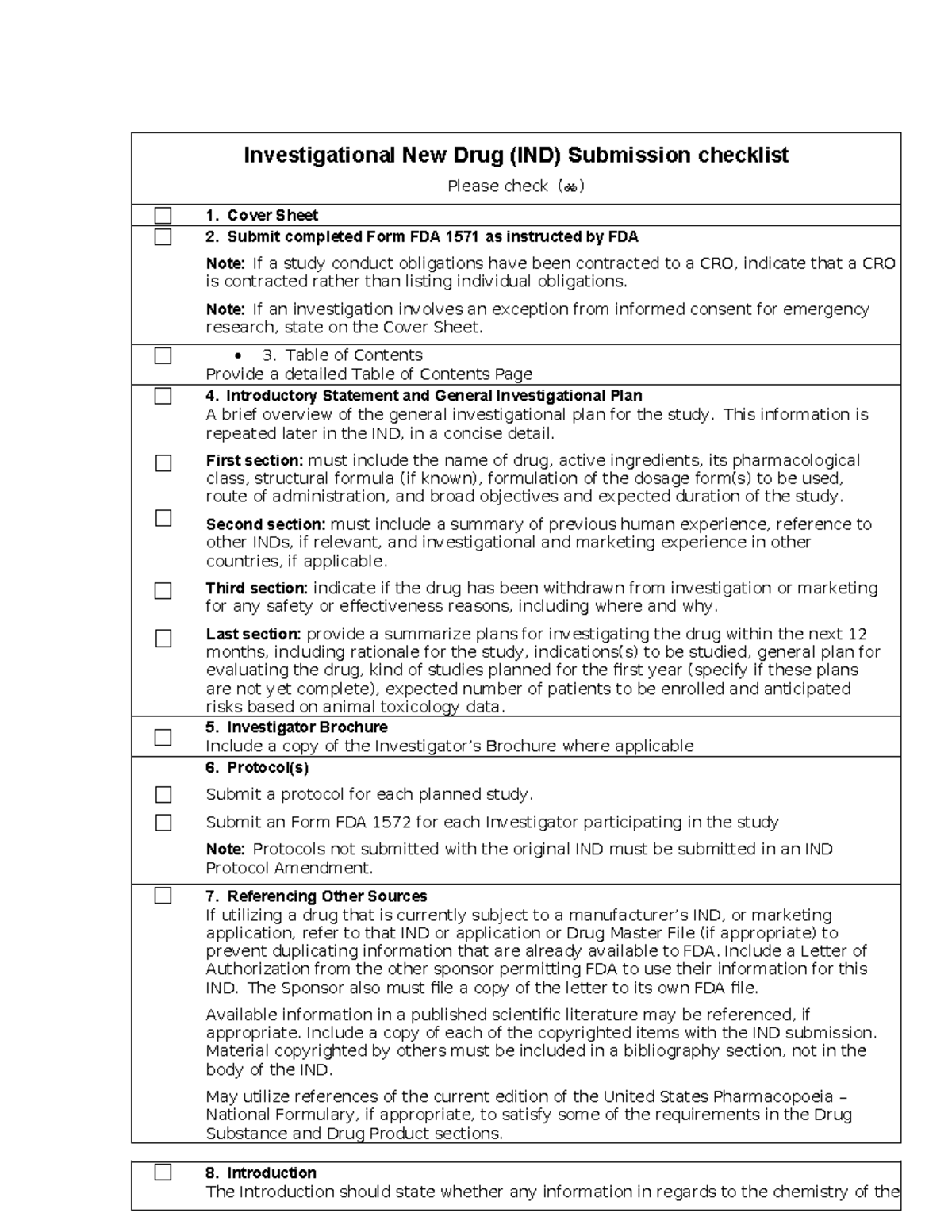 IND Submission Checklist: Comprehensive Guide for Investigators - Studocu