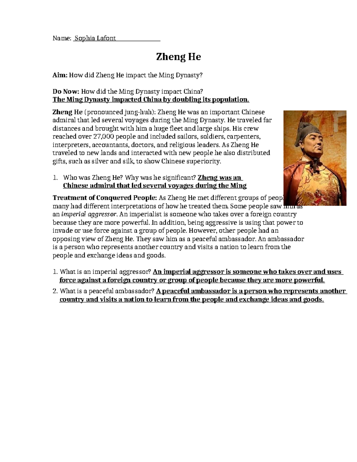 Zheng He: Imperial Aggressor or Peaceful Ambassador? Examining His ...