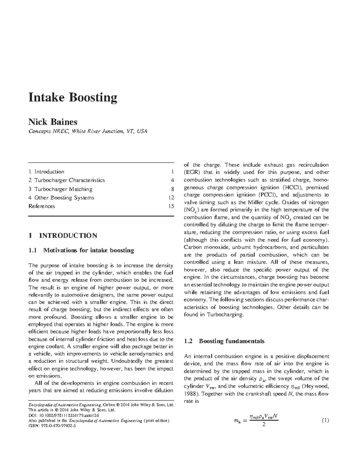 Intake Boosting Techniques in Automotive Engineering (ENGR 101) - Studocu