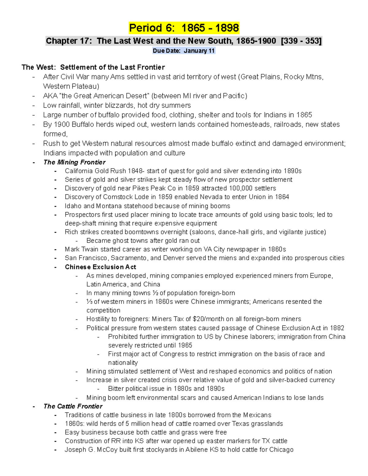 C. Period 6: 1865-1898 Amsco Note Taking Guide - Ch. 17 Overview - Studocu