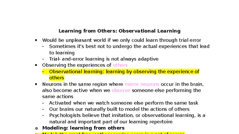 Observational Learning: Insights into Learning from Others (PSY 101 ...