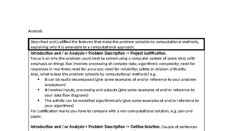 How to Get Each Mark - To get help - Analysis Described and justified ...