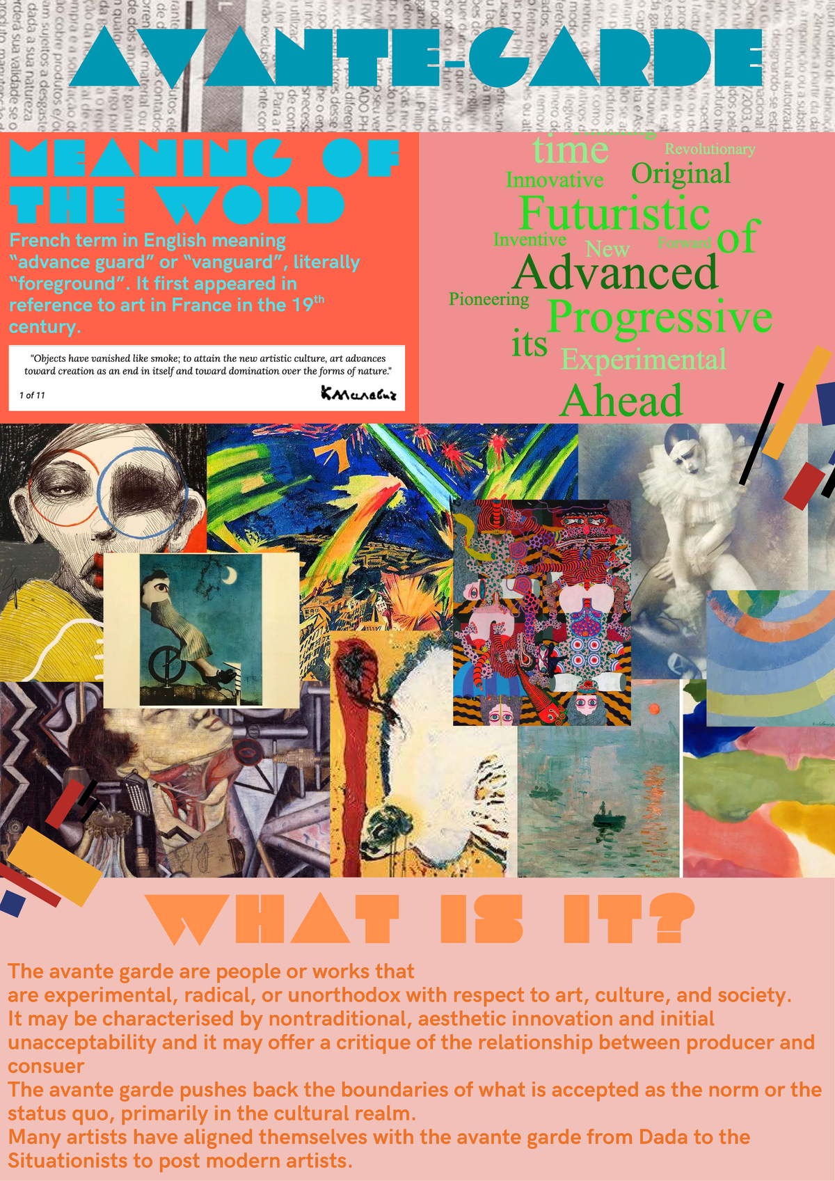 AVANT-GARDE: MEANING & IMPACT IN ART CULTURE - Studocu