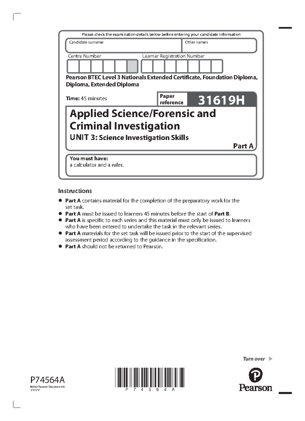 BTEC Applied Science Level 3 - UNIT 3: Science Investigation Skills ...