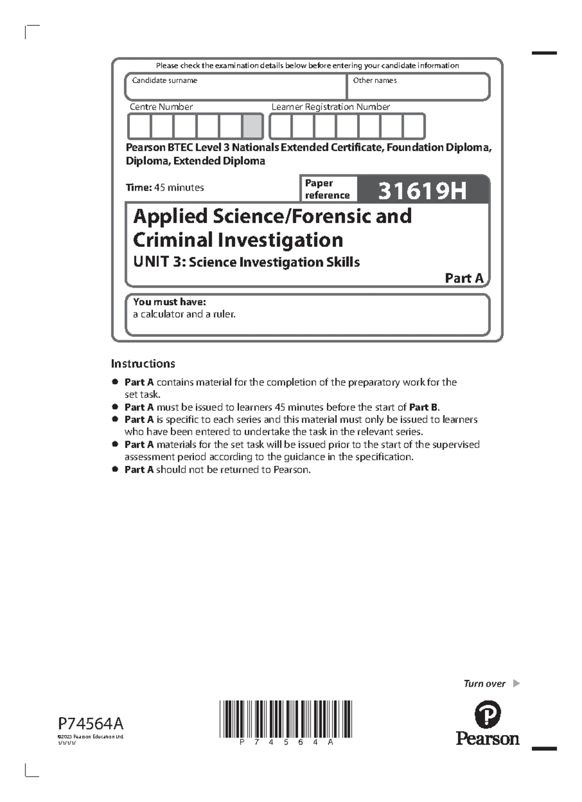 BTEC Applied Science Level 3 - UNIT 3: Science Investigation Skills ...