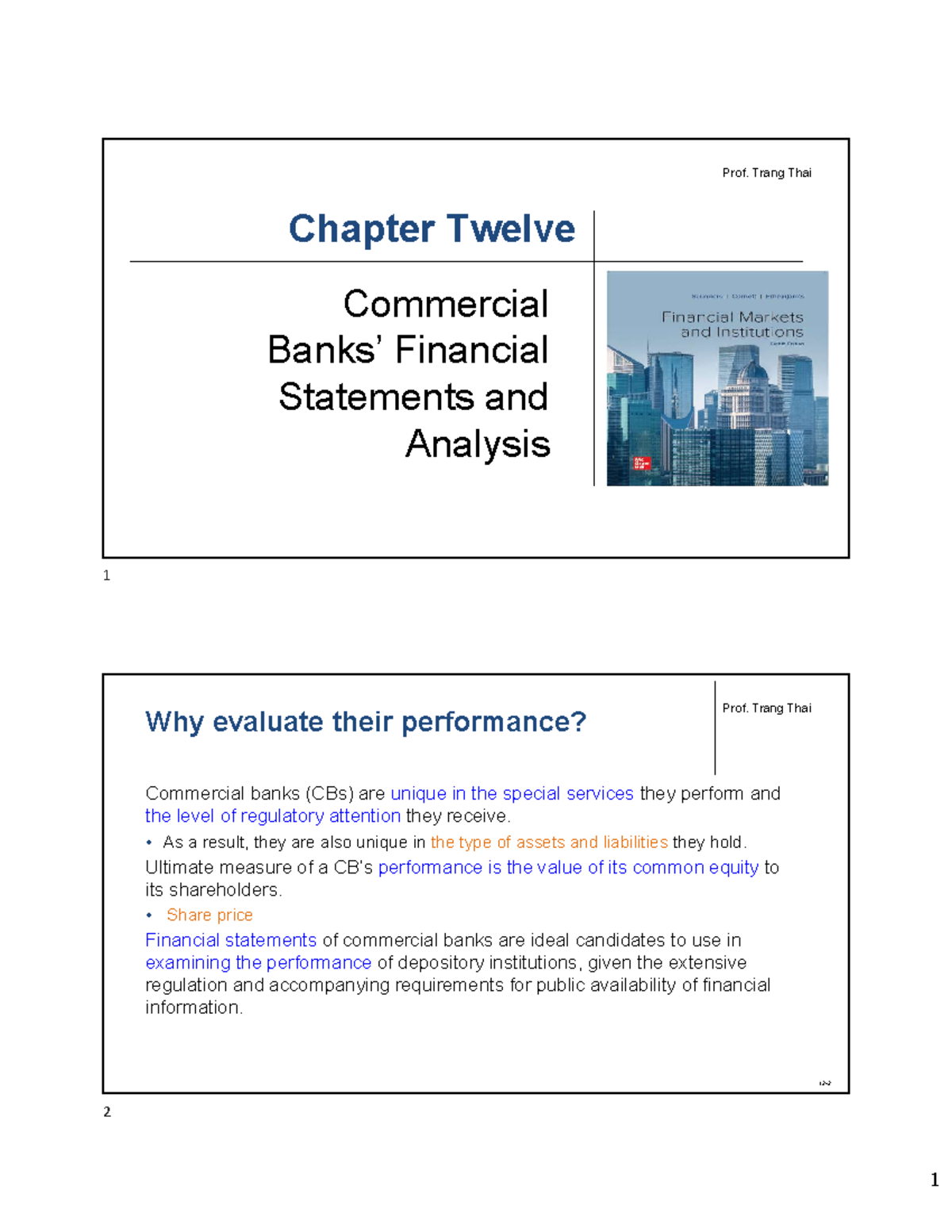 Financial Statements Overview for Commercial Banks: Assets ...