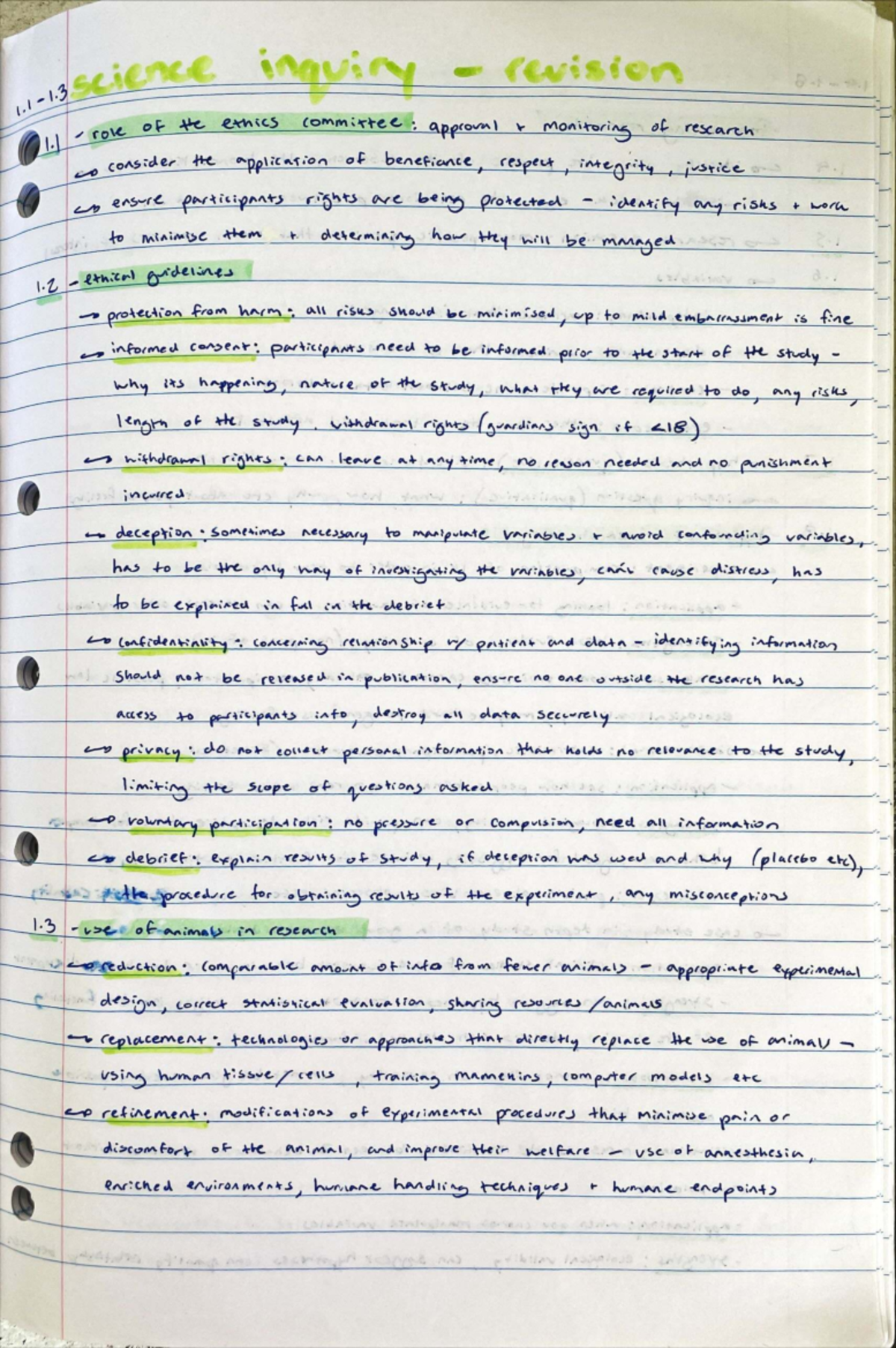Psych Notes Sem 2: Science Inquiry & Ethical Considerations - Studocu