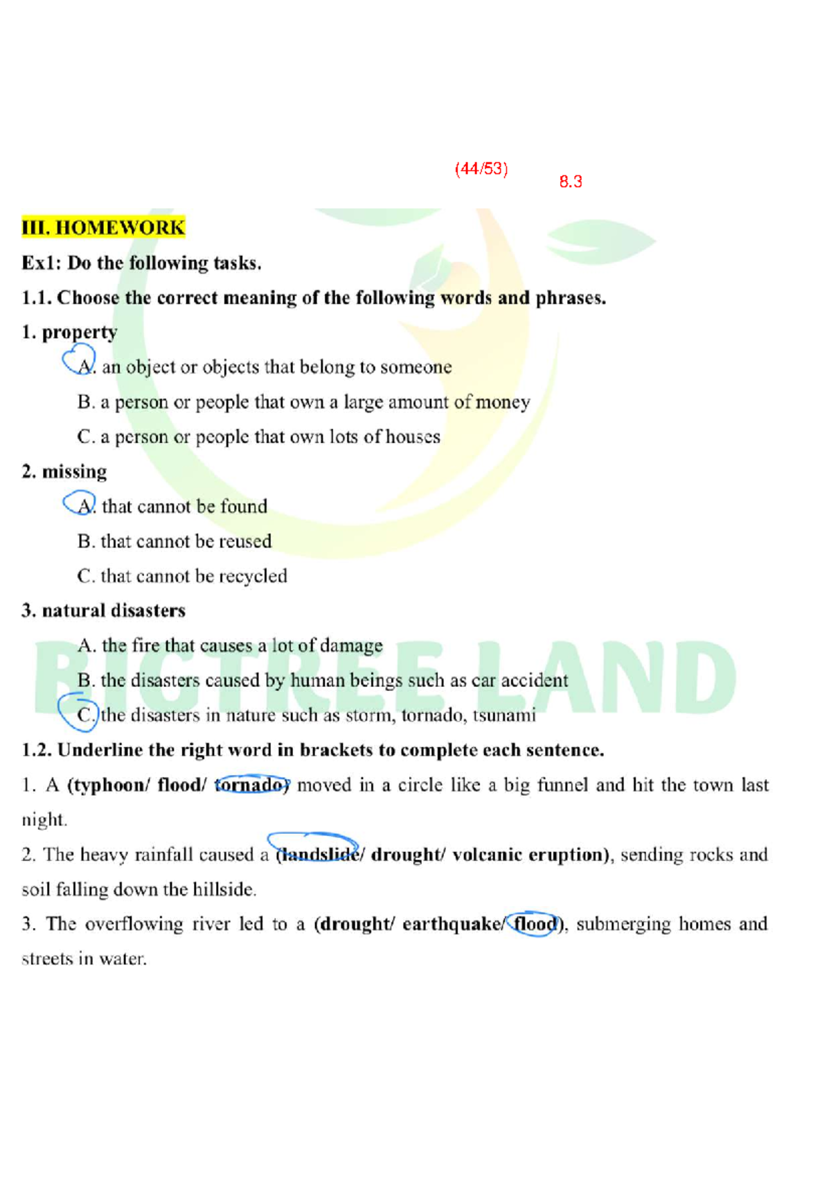 8.3 Exercise: Understanding Natural Disasters and Vocabulary - Studocu