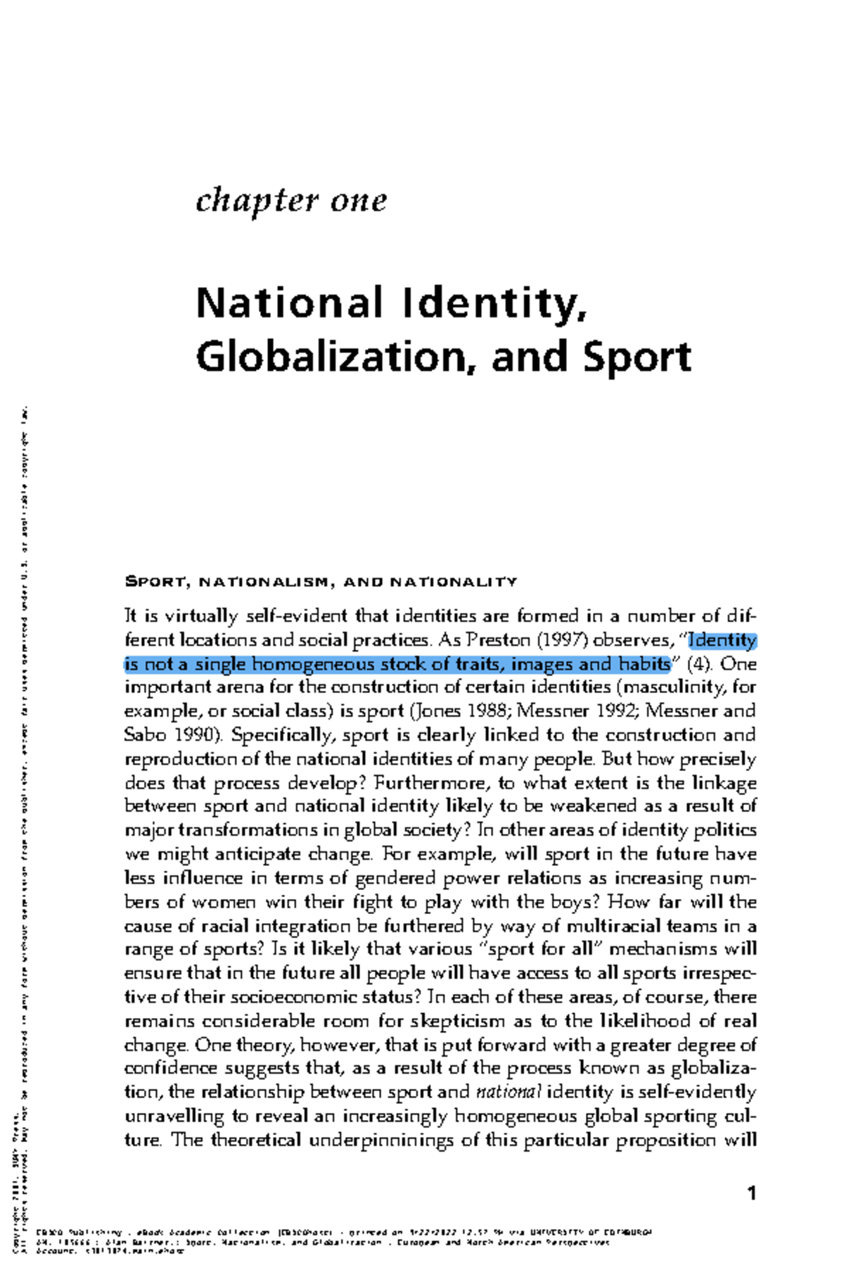 National Identity and Globalization in Sport: Insights from Bairner ...