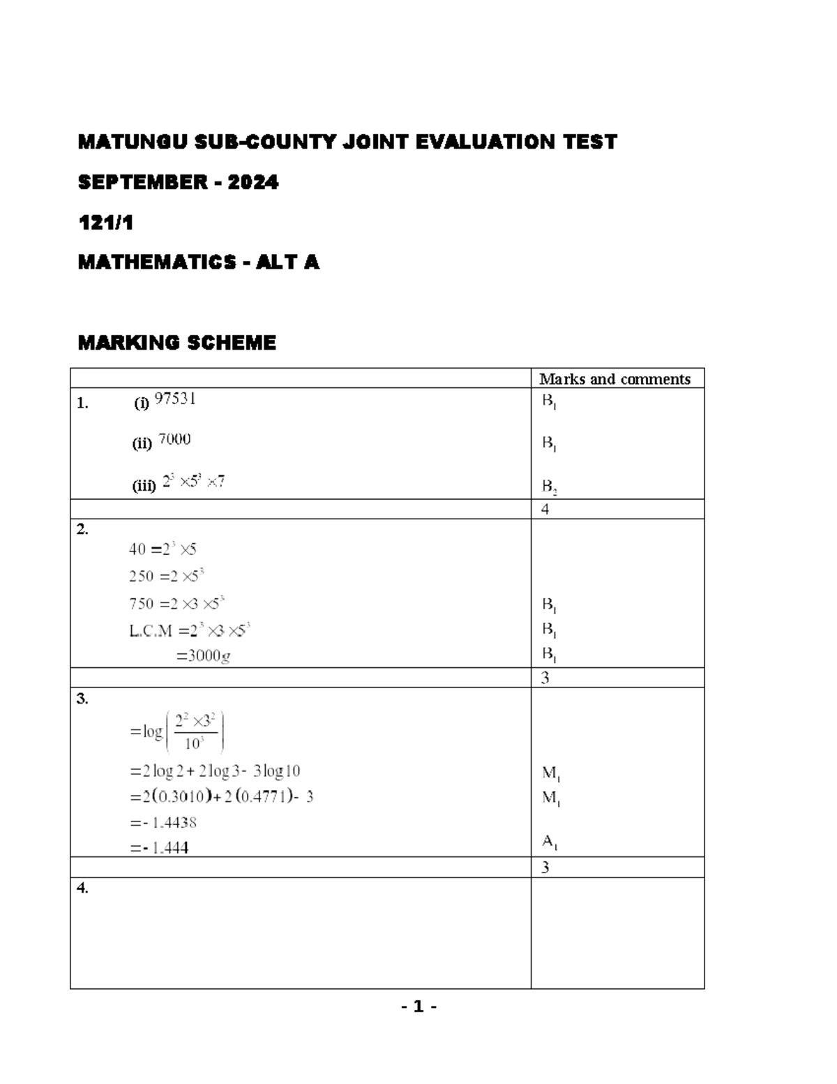 Mathematics-1 - Revision materials - MATUNGU SUB-COUNTY JOINT ...