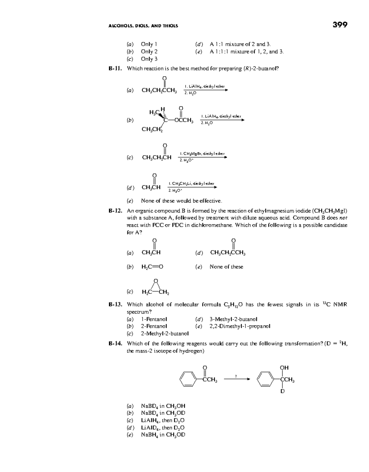 399 Organic Chemistry: Alcohols, Diols, and Thiols Solutions - Studocu