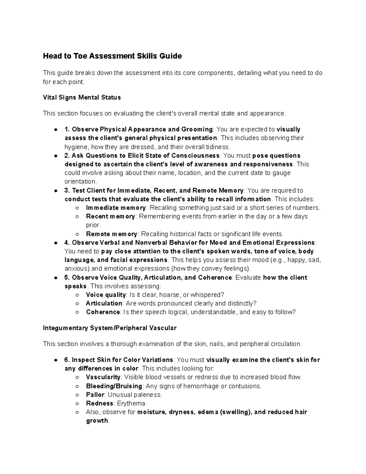 Head to Toe Assessment Skills Guide: Comprehensive Evaluation ...