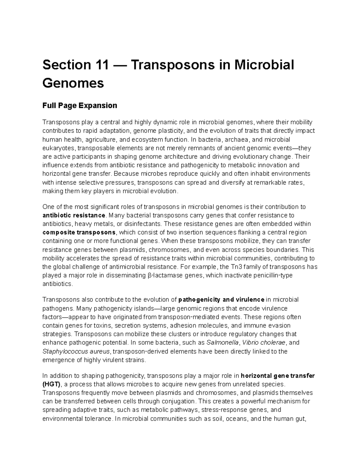 Transposons in Microbial Genomes: Evolution, Resistance, and Adaptation ...