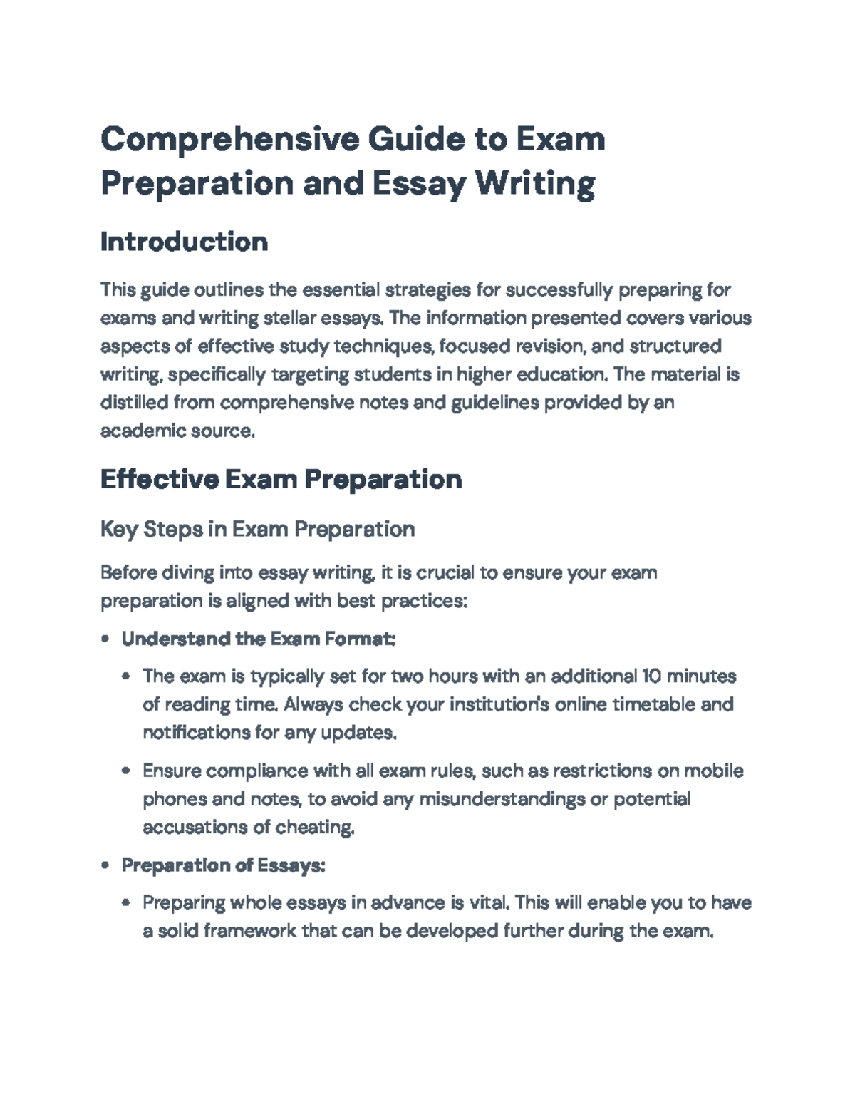 Comprehensive Guide to Exam Prep and Essay Writing Strategies ...