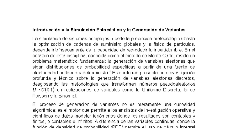 Generación de Variables Aleatorias Discretas: Métodos y Aplicaciones ...