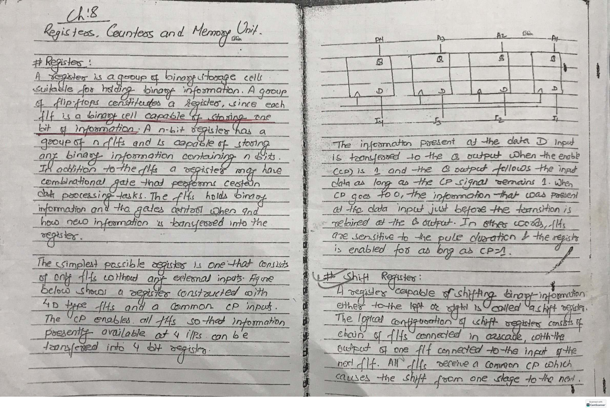 Chapter 8: Registers, Counters, and Memory Concepts in AM Unit - Studocu