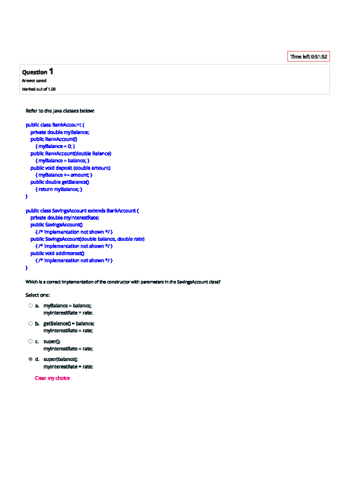 Final Exam (Proctored) CS 4402 Part 1: Java & Programming Concepts - Studocu