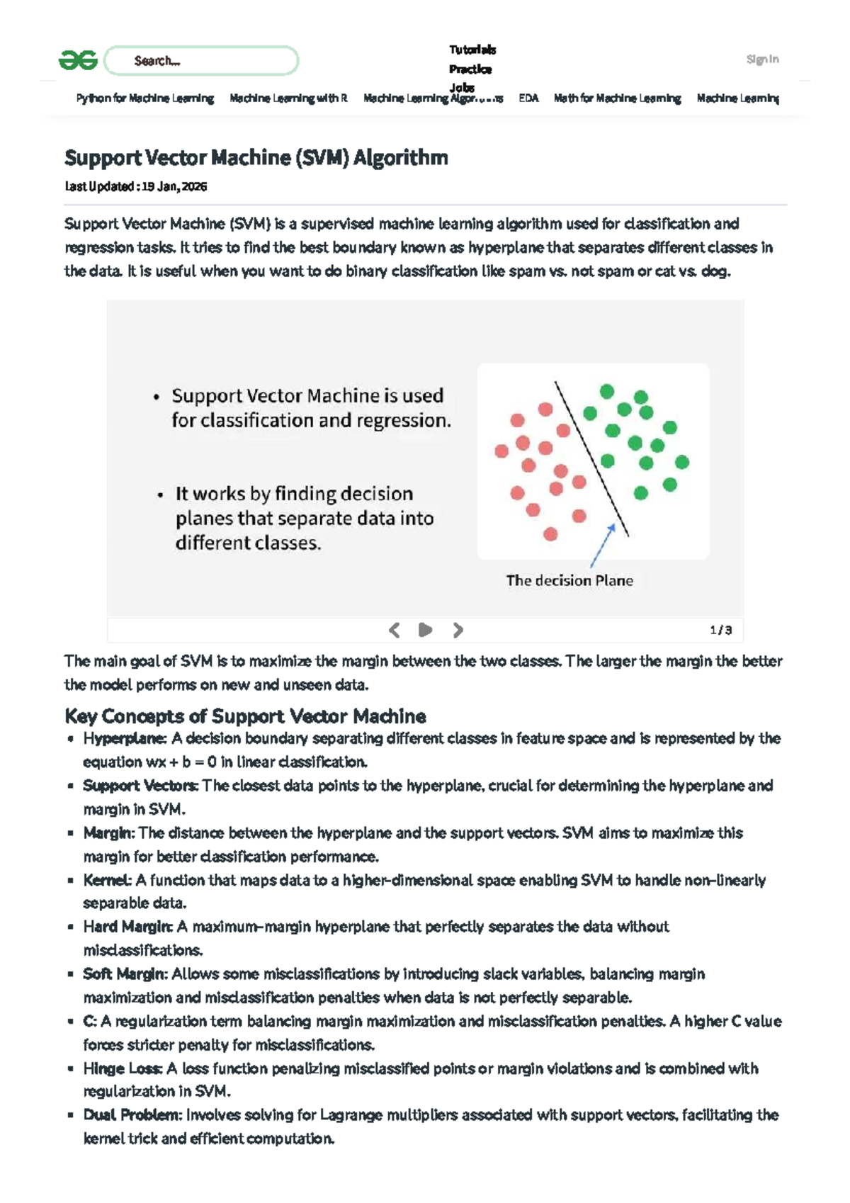 Support Vector Machine (SVM) Algorithm Overview - ML 101 - Studocu