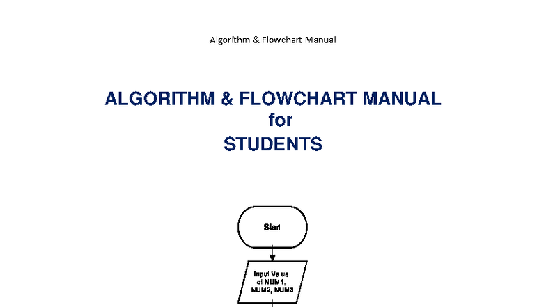Algorithm Flowchart Manual for Students (COMP 101) - Studocu