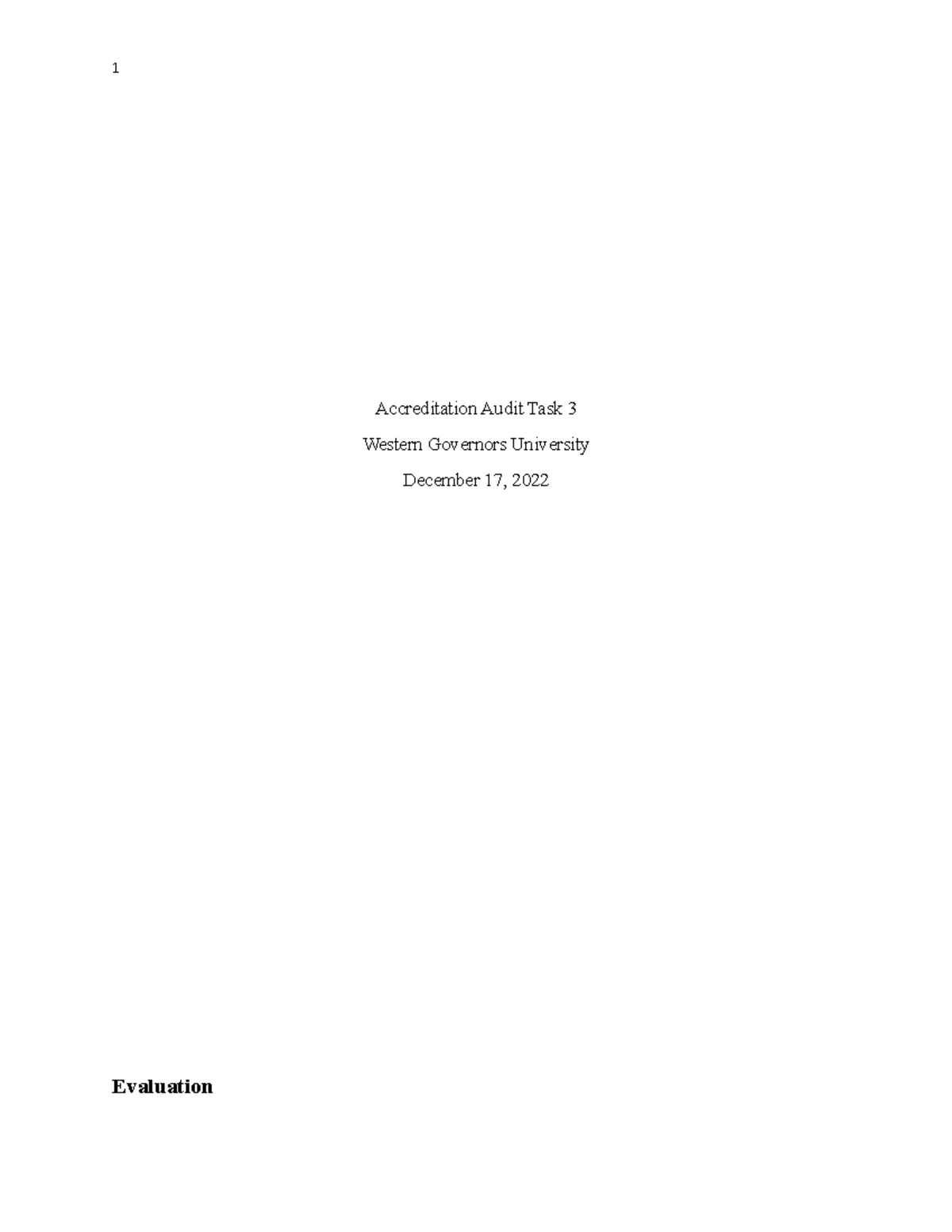 Accreditation audit AFT2 task 1: Executive summary and compliance ...