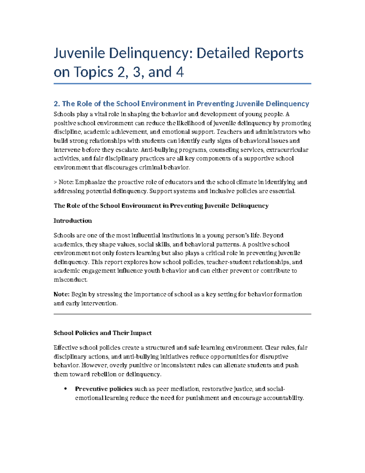 Juvenile Delinquency: Insights on School Environment & Media Influence ...