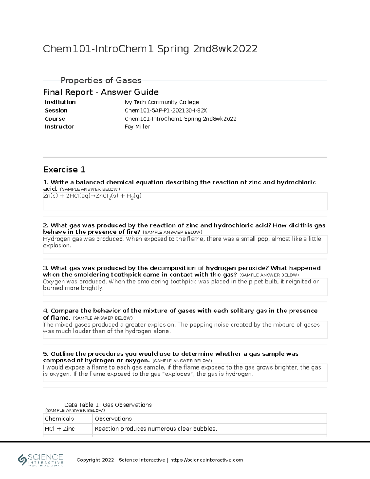 Properties of Gases Interactive Lab Answer - Copyright 2022 - Science ...