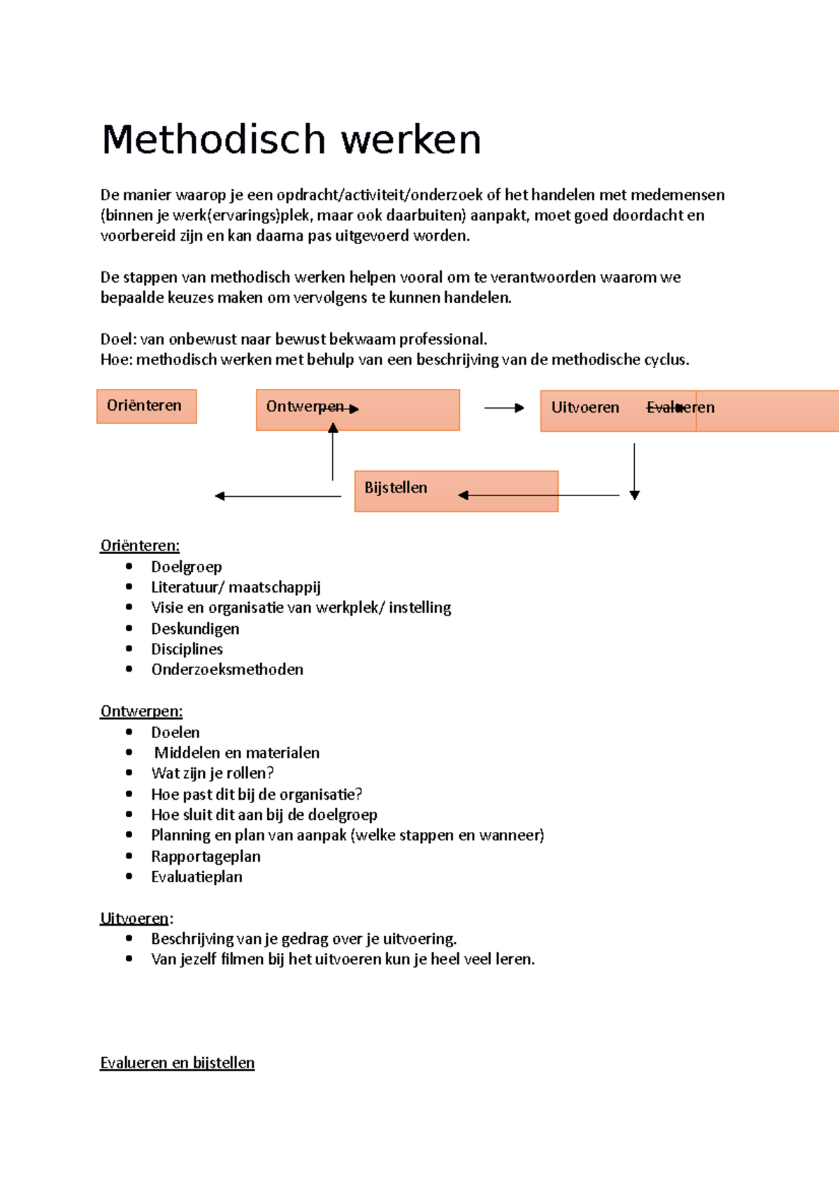 Methodisch Werken: Stappen voor Effectief Professioneel Handelen ...