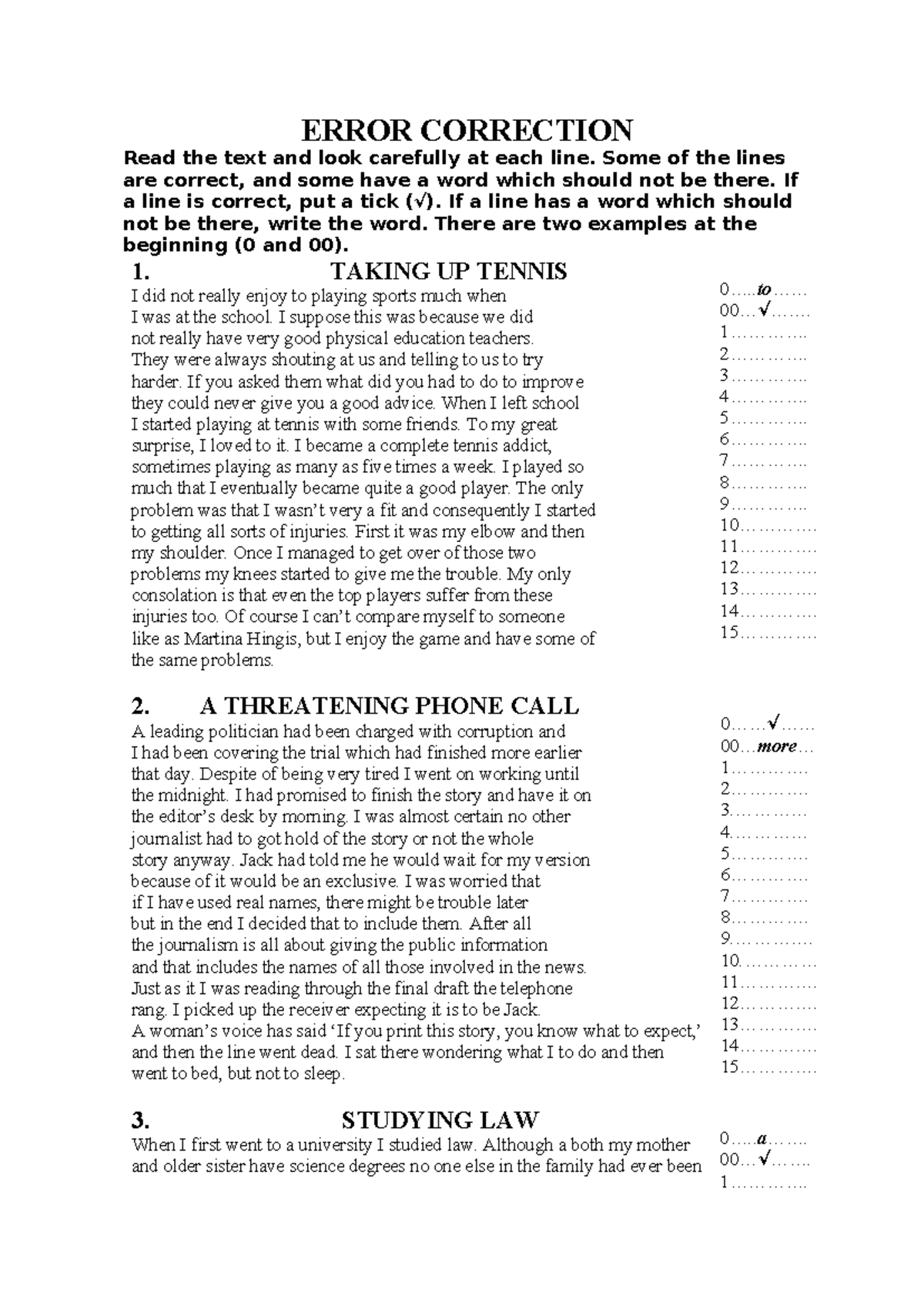 ERROR CORRECTION PRACTICE: IDENTIFYING COMMON MISTAKES - Studocu